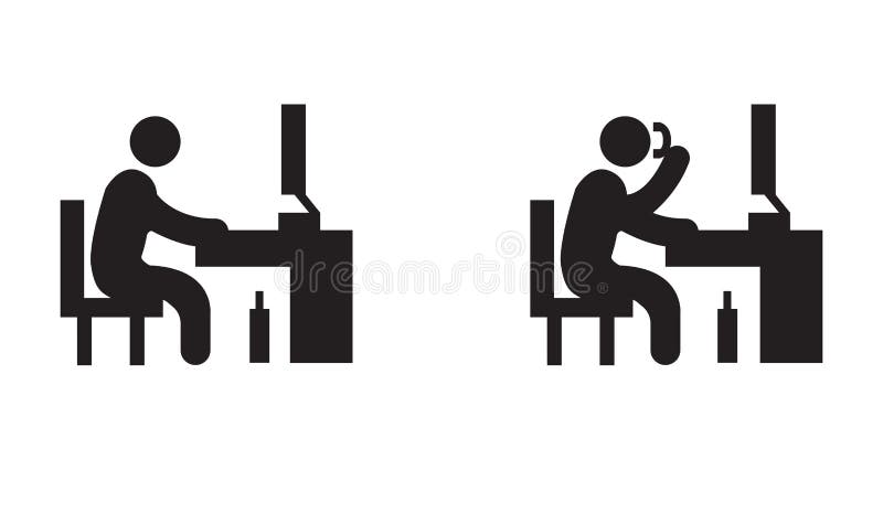 Stick Figure Office Man Set Stock Illustration - Illustration of ...