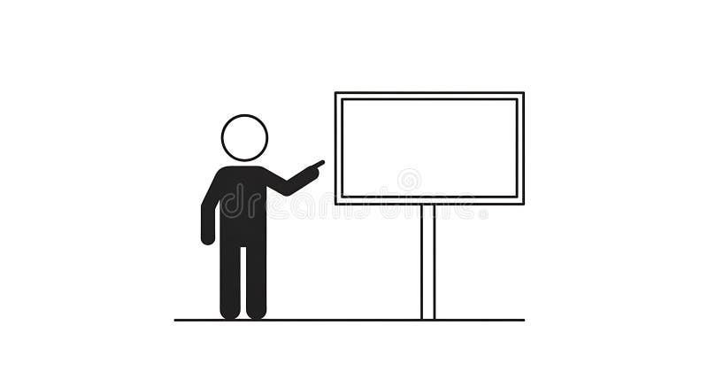 Stick Figure Presentation or Explanation on White Background ...