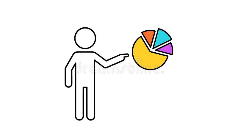 Stick Figure Presenting Colorful Pie Chart Analysis for Business ...