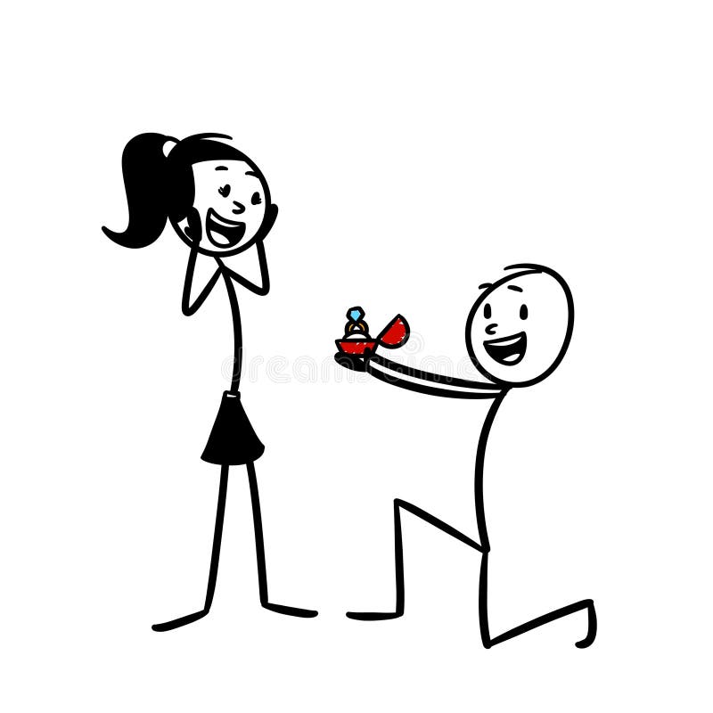 Stick Figure Marriage Proposal