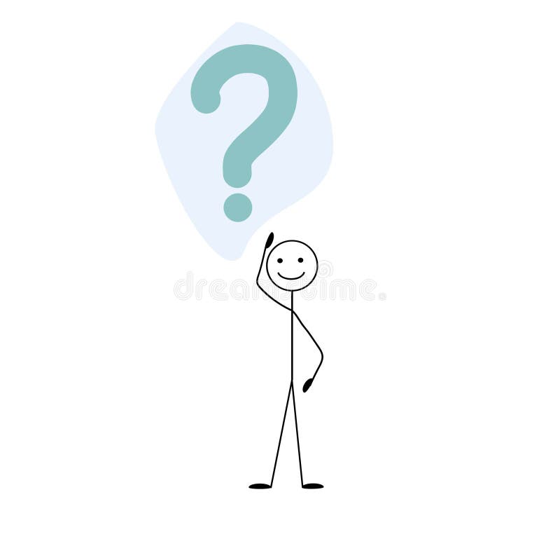 A Stick Figure with a Question Mark Icon. Look for Solutions Stock ...