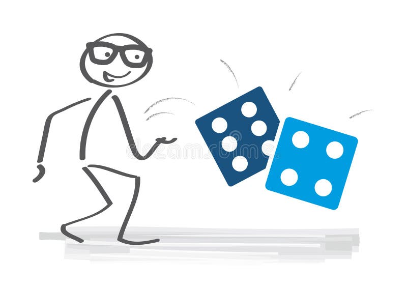 Stick Figure Rolling the Dice Stock Illustration - Illustration of ...