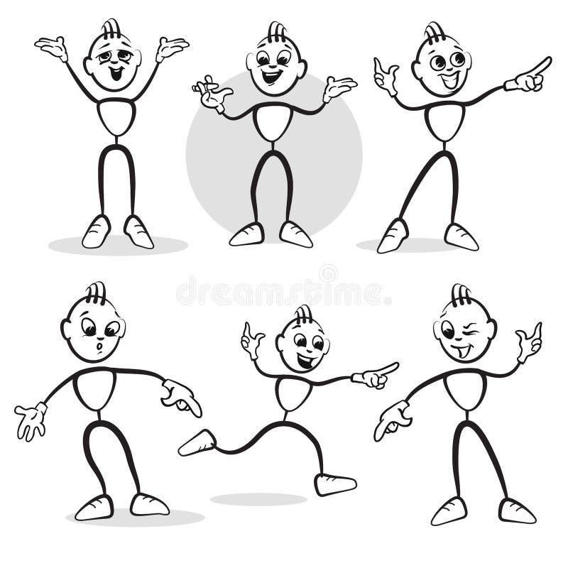 Hand Drawn Stick Figure Excited Stock Illustrations – 54 Hand Drawn ...
