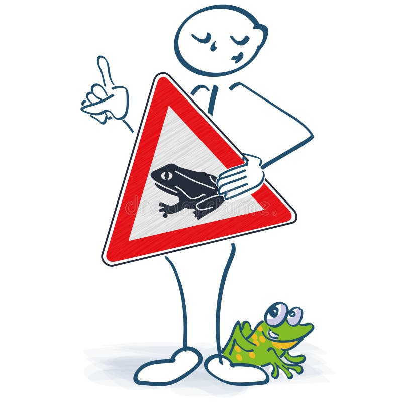 Stick Figure with a Shield in Front of the Body and Be Careful for the ...