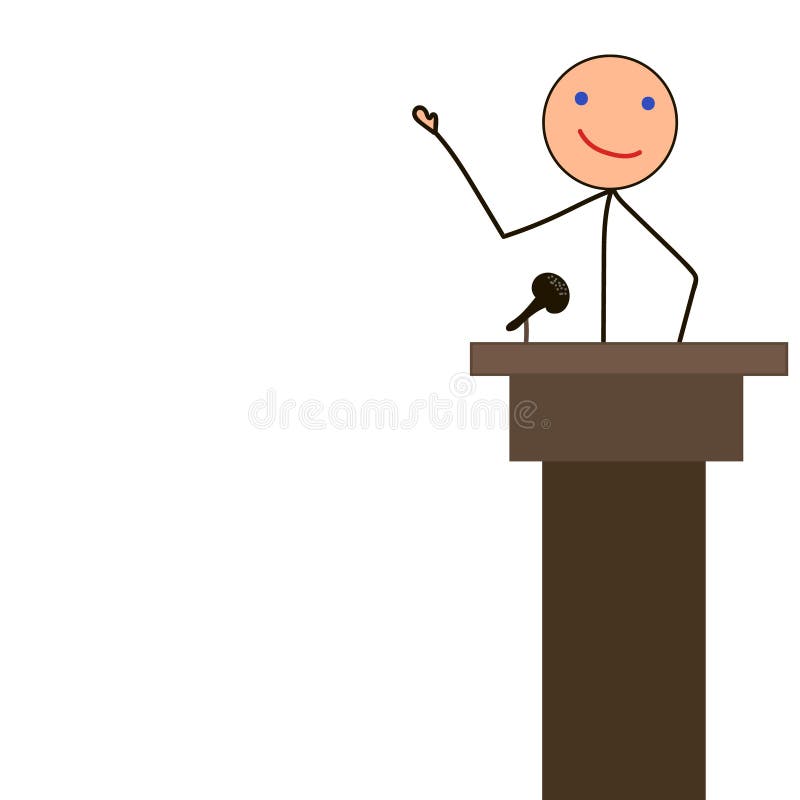 Stick Figure, Speech Speaker, Color Stock Illustration - Illustration ...