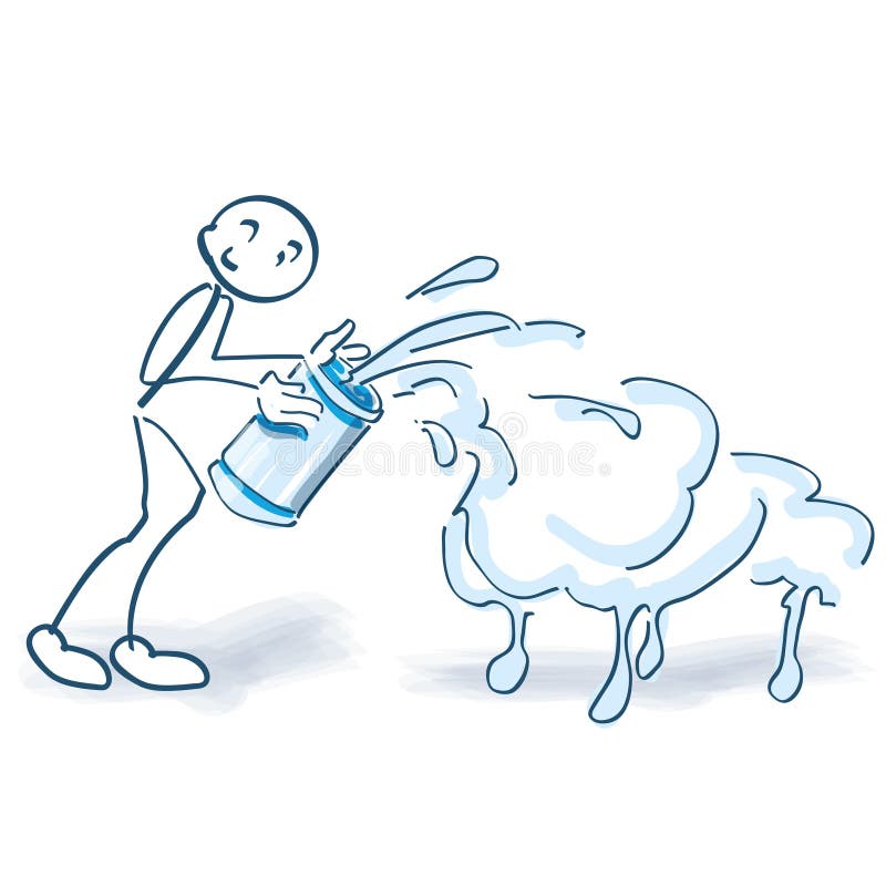 Stick Figure with Sprinkle the Squash and Dustbin with Water Stock ...