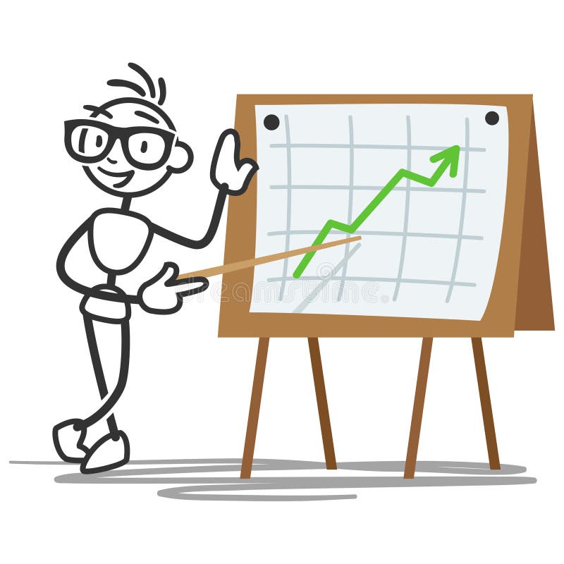 Stick Figure Stick Man Statistics Growing Graph Billboard Stock Vector ...