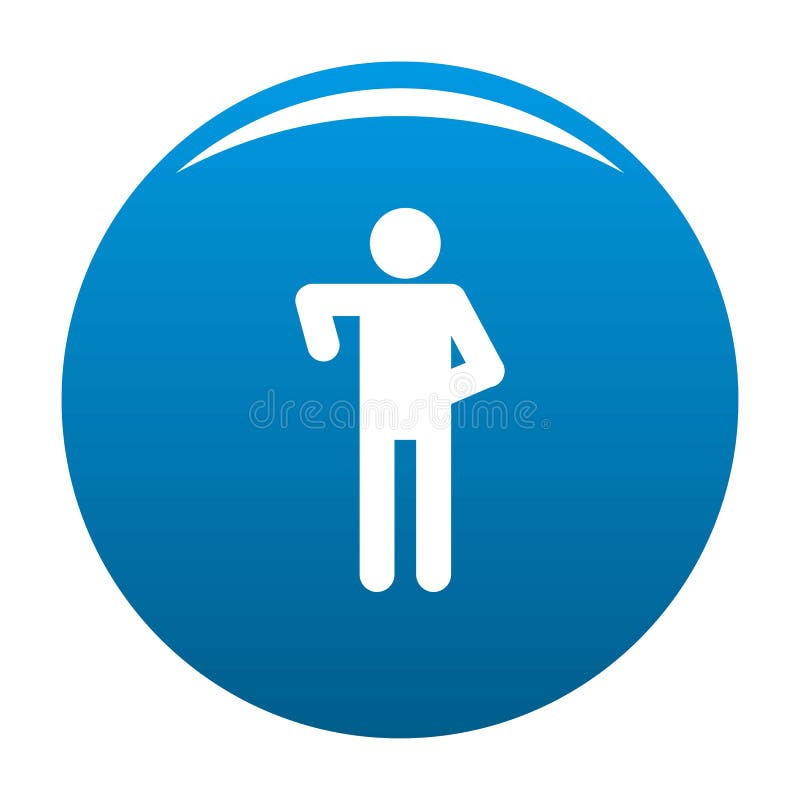 Stick Figure Stickman Icon Blue Vector Stock Vector - Illustration of ...
