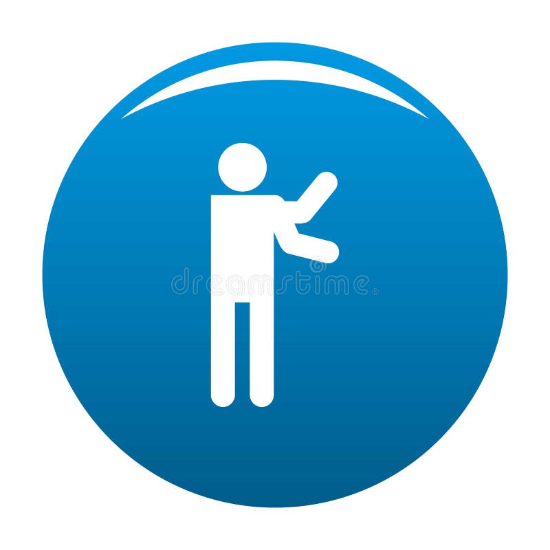 Stick Figure Stickman Icon Blue Vector Stock Vector - Illustration of ...