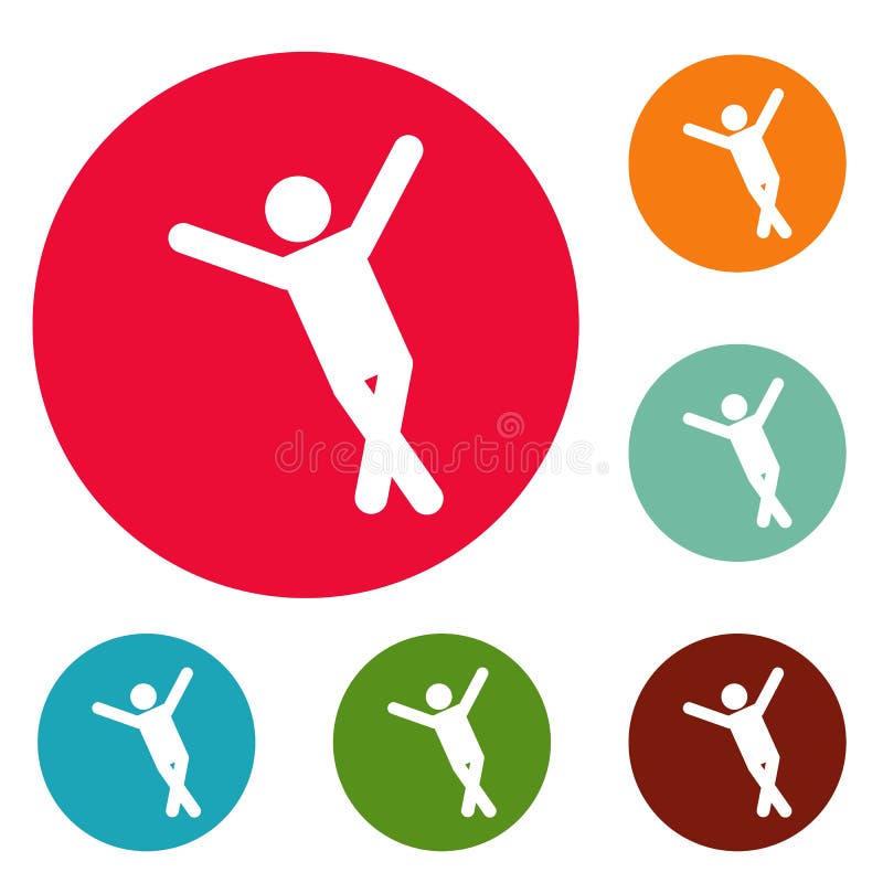 Stick Figure Stickman Icons Circle Set Stock Illustration ...