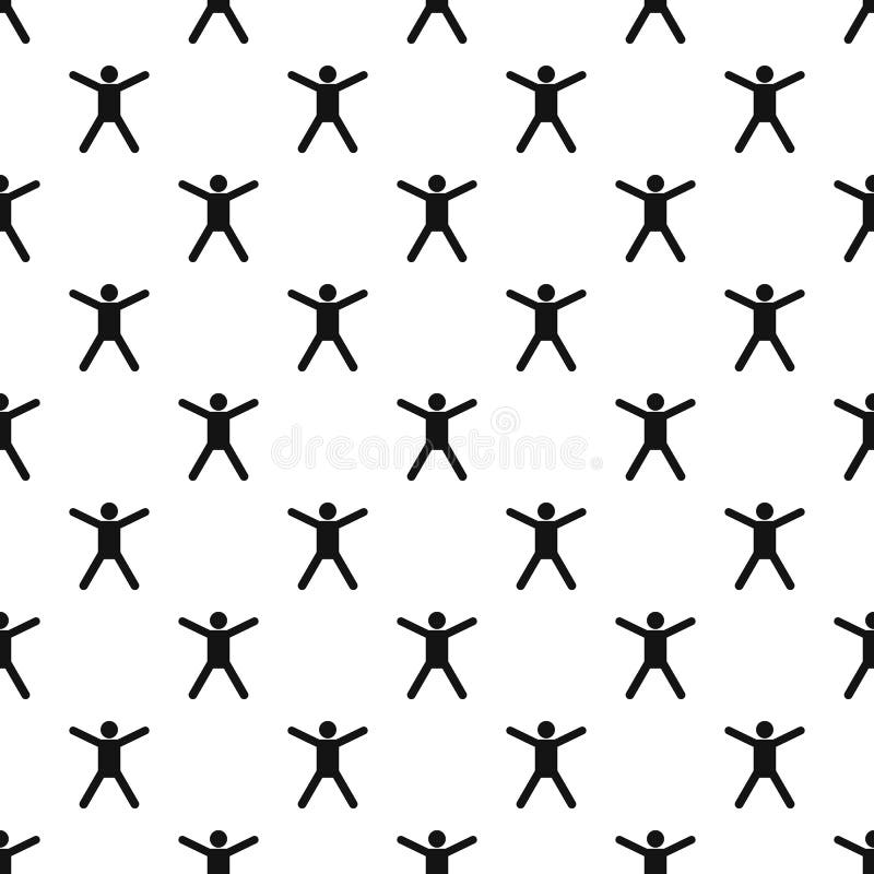 Stick Figure Stickman Pattern Vector Seamless Stock Vector ...