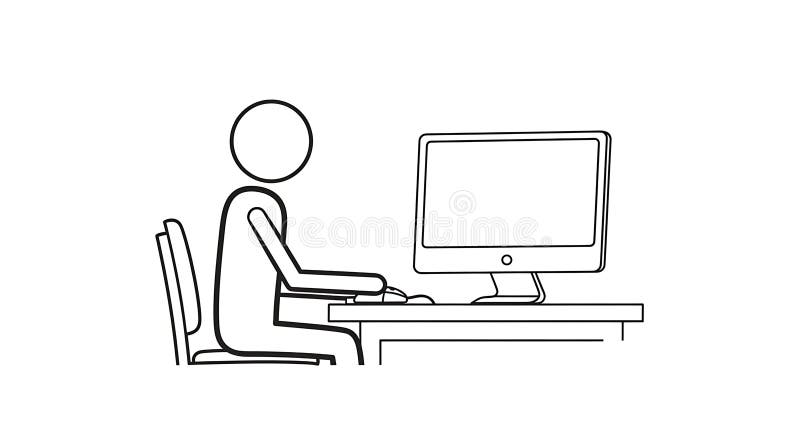 Stick Figure Typing Computer Stock Illustrations – 161 Stick Figure ...