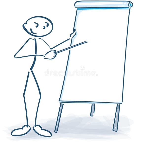 Stick Figure with White Flip Chart Stock Vector - Illustration of ...