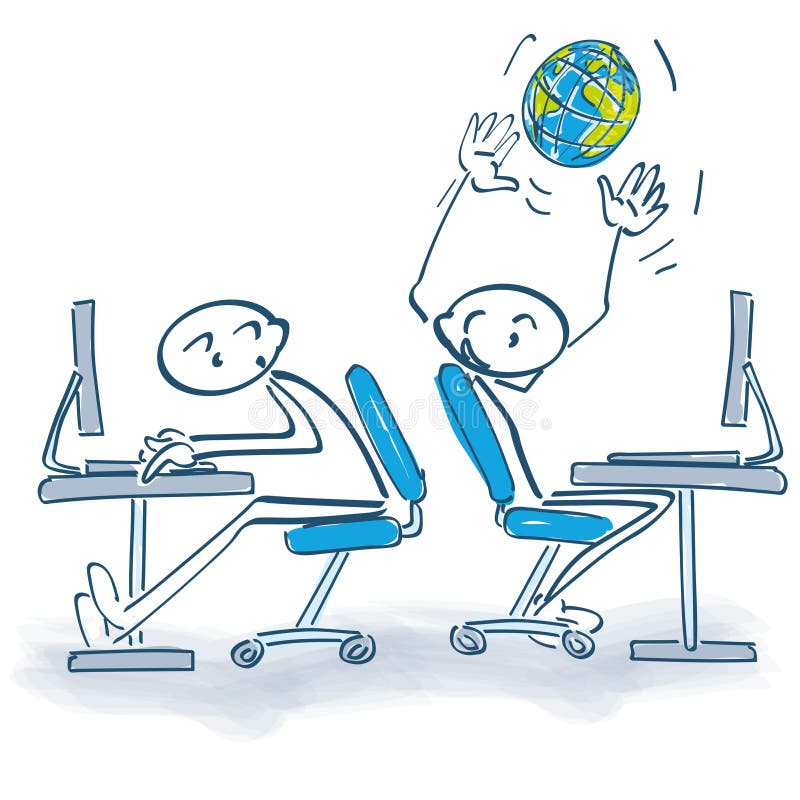 Stick Figure Worldwide Office Work Stock Illustrations – 4 Stick Figure ...
