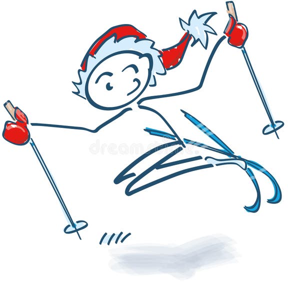 Stick Figures As Nicholas Skiing Stock Vector - Illustration of ...