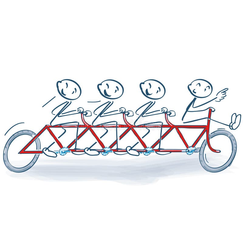 Stick Figures and Cycling As a Group Stock Vector - Illustration of ...