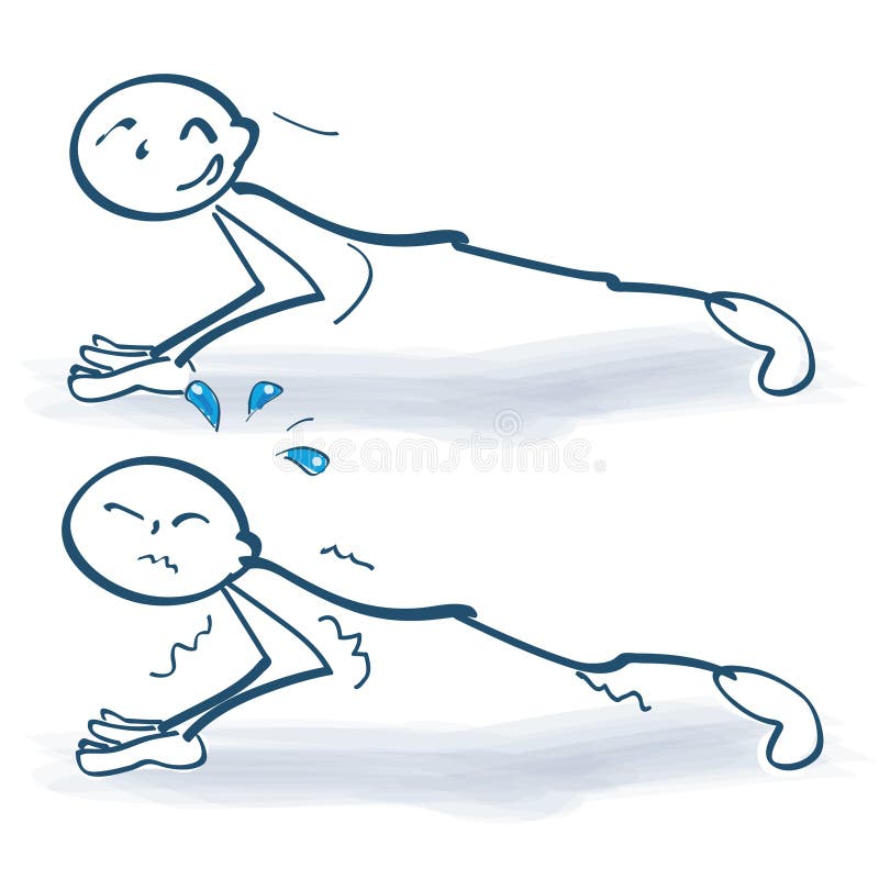 Stick Figures are Doing Pushups Stock Vector - Illustration of ...