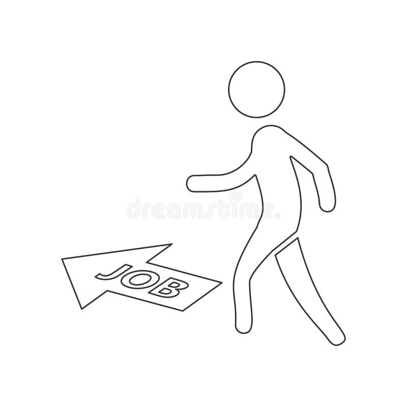 Stick Figures and Job Arrow Icon. Element of HR for Mobile Concept and ...