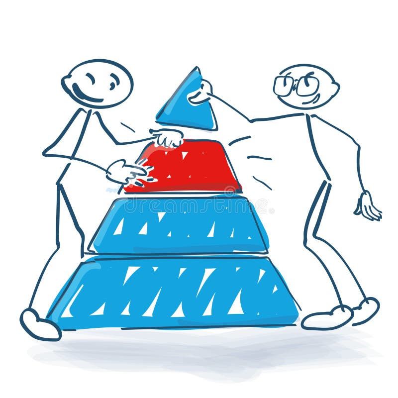 Stick Figures Filling Out Notes on the Wall Stock Vector - Illustration ...