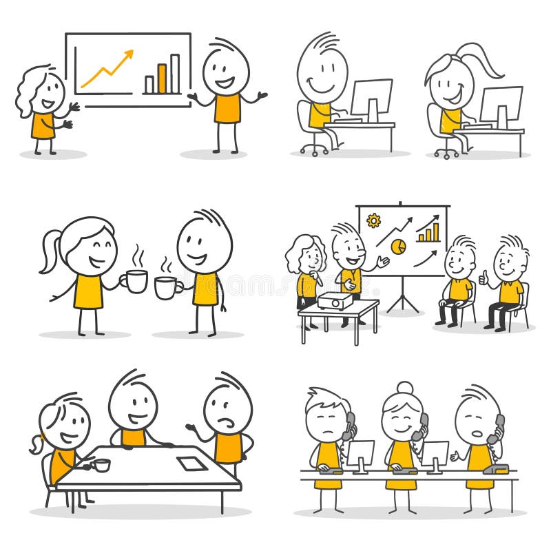 Stick Figures. Vector Illustrations of Stick Figures Symbolizing ...