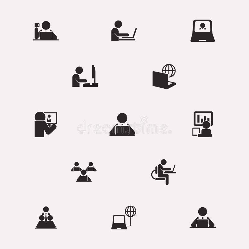 Stick Figures Work on the Computer Stock Vector - Illustration of dirty ...