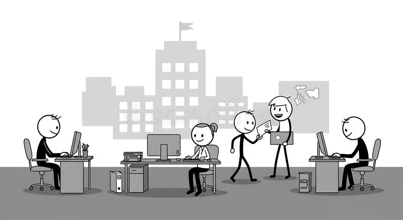 Working Stick Figures Stock Illustrations – 432 Working Stick Figures ...