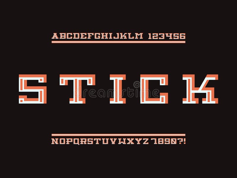 Rectangle Font. Vector Alphabet Stock Vector - Illustration of abstract ...