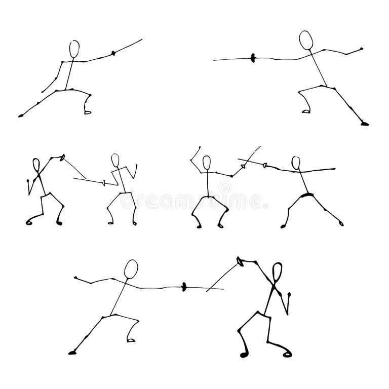 Stick human figures set stock vector. Illustration of battle - 51639427