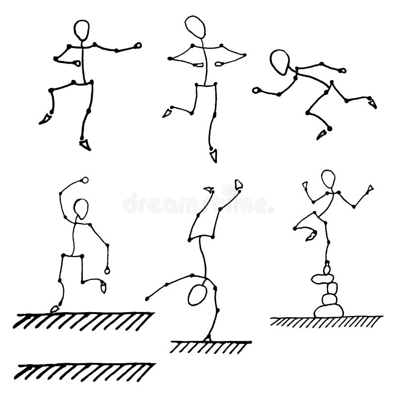 Stick human figures set stock vector. Illustration of action - 50652499