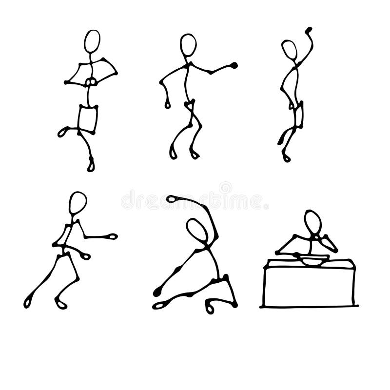 Stick human figures set stock vector. Illustration of motion - 50992920