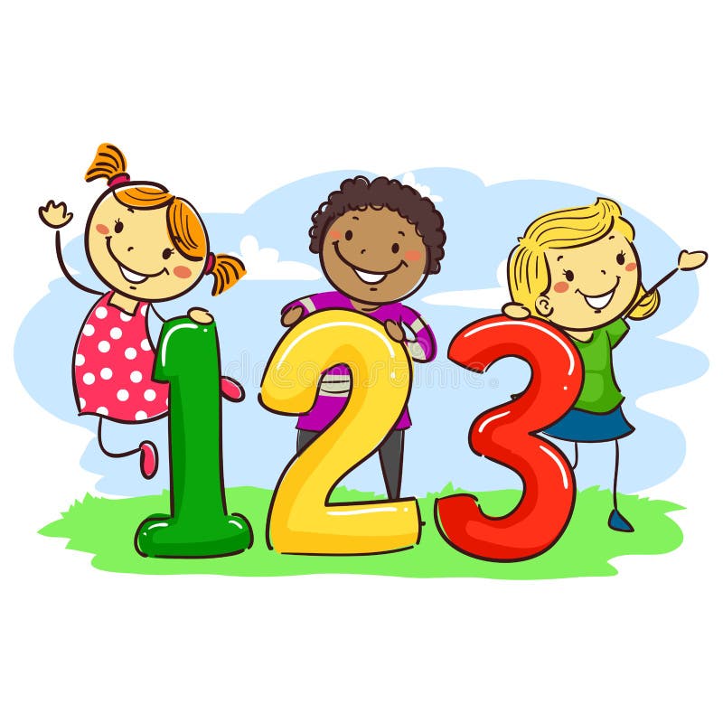 Stick Kids with 123 stock vector. Illustration of numbers - 84774451