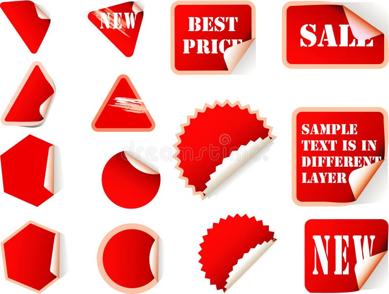 Sticky labels stock vector. Illustration of sticky, colour - 8921567