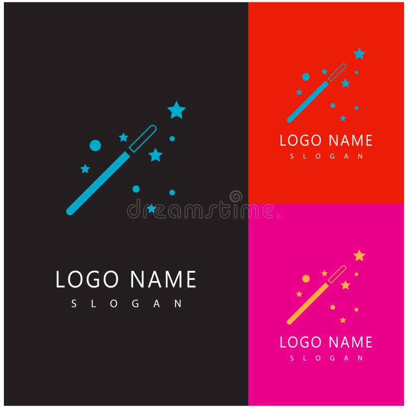 Stick Magic Stick Background Logos Vector Illustration Design Stock ...