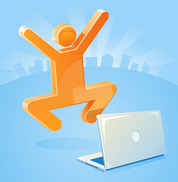 Stick Man E-Business Success Stock Vector - Illustration of ecommerce ...