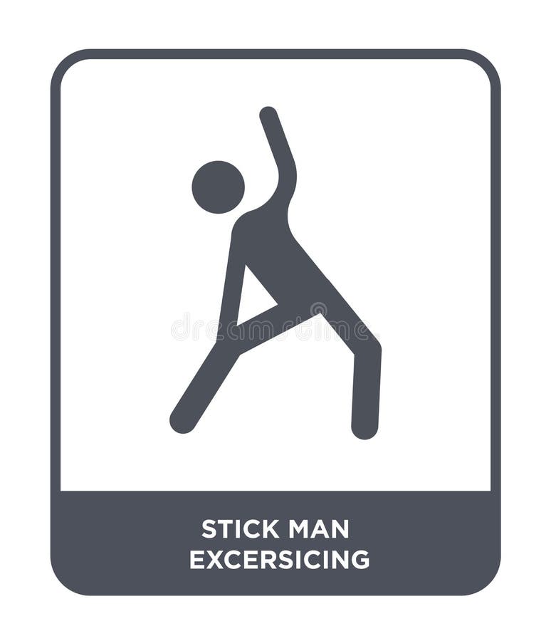 Stick Man Excersicing Icon in Trendy Design Style. Stick Man ...