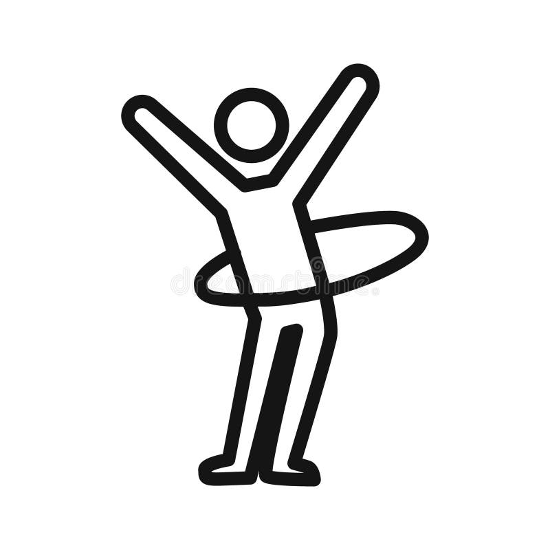 Stick Man Hoop Icon Linear Vector Graphics Sign Stock Illustration ...