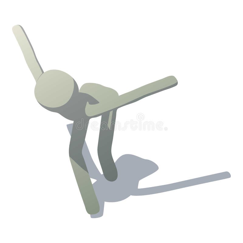 Stick Man Hopping Icon, Isometric Style Stock Vector - Illustration of ...