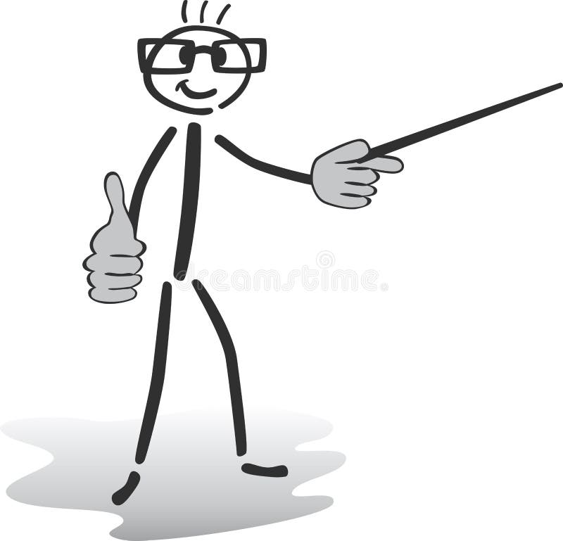 Stick Man Illustration - Pointing and Showing Stock Vector ...
