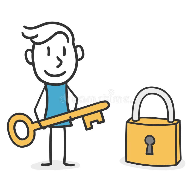 Stick Figure Padlock Stock Illustrations – 43 Stick Figure Padlock ...