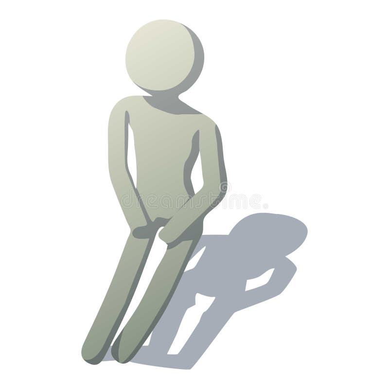 Stick Man Sitting Icon, Isometric Style Stock Vector - Illustration of ...