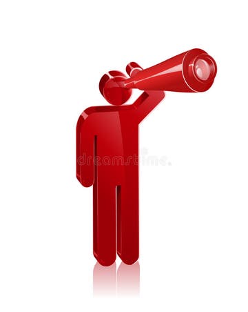 Stick Man Telescope Vision stock vector. Illustration of astronomy ...