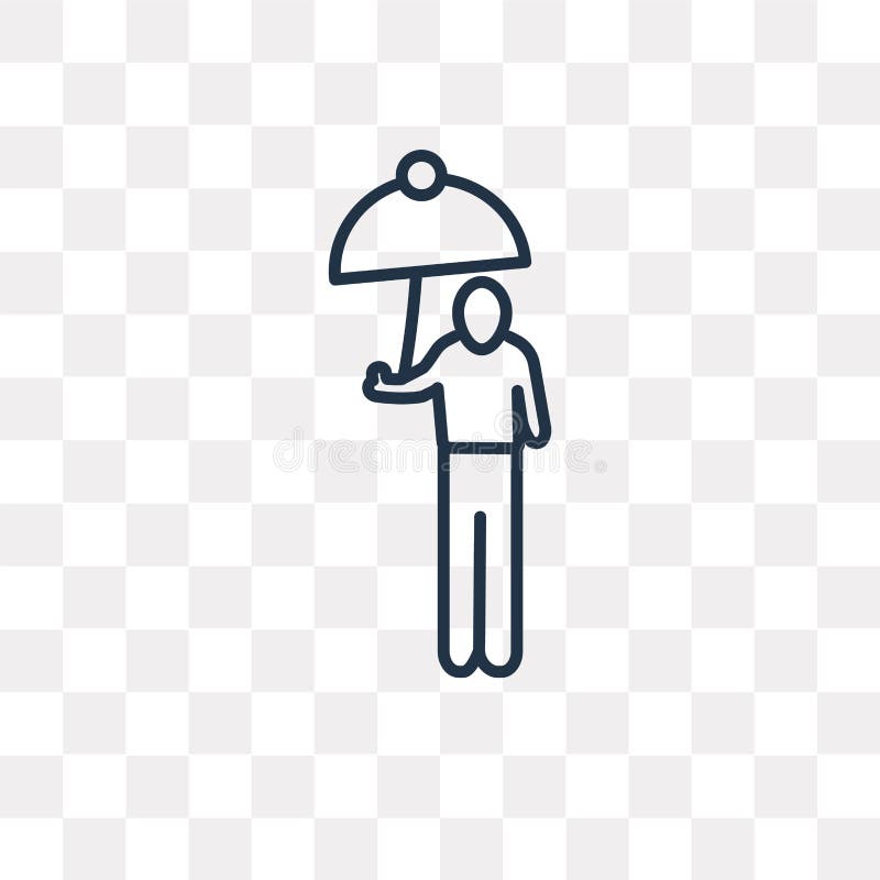 Stick Man with Umbrella Vector Icon Isolated on Transparent Back Stock ...