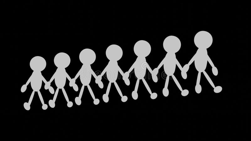 Stick Men Characters in a Row Dancing on Black Background Stock Video ...