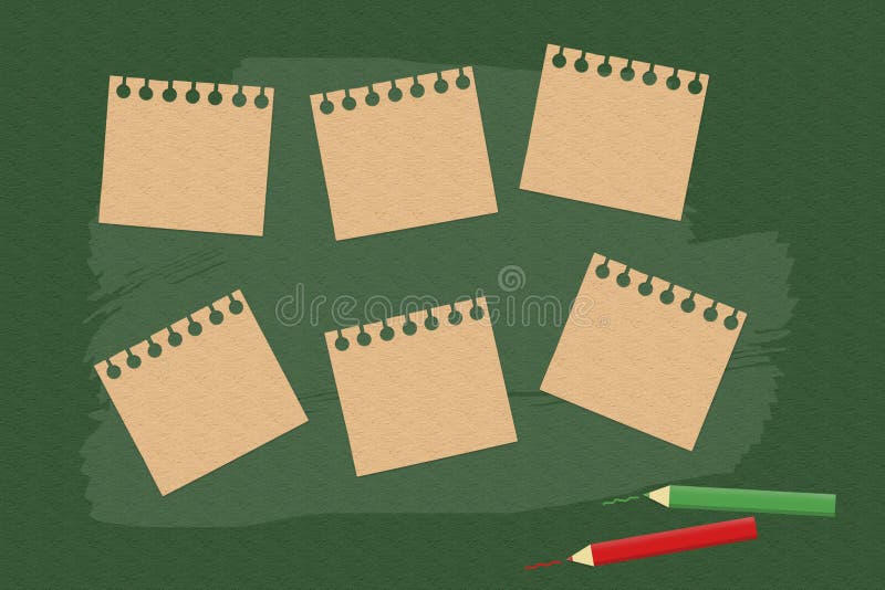 Stick note on green board stock illustration. Illustration of business ...