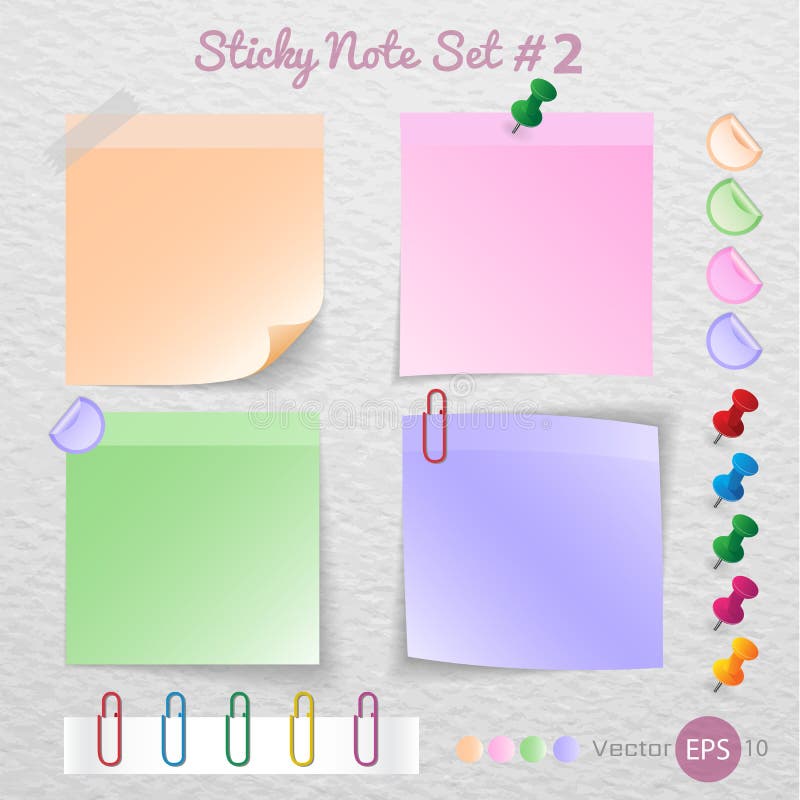 Stick Note Paper with Orange Color Isolate on White Background Stock ...