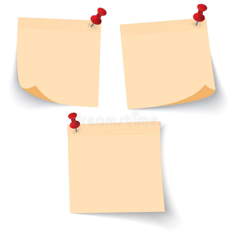 Stick Note Paper With Orange Color Isolate On White Background Stock ...