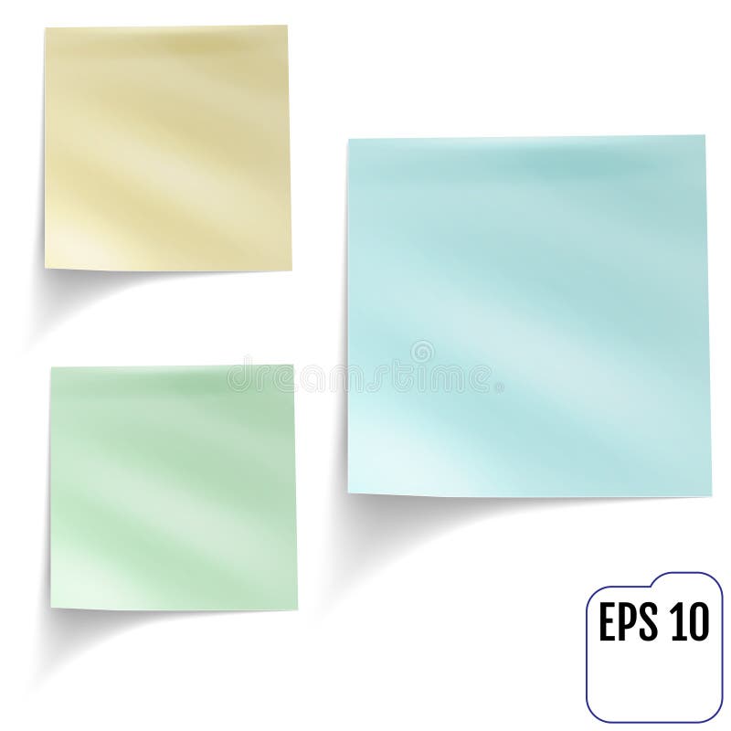 Stick Note on White Background, Vector Illustration Stock Vector ...