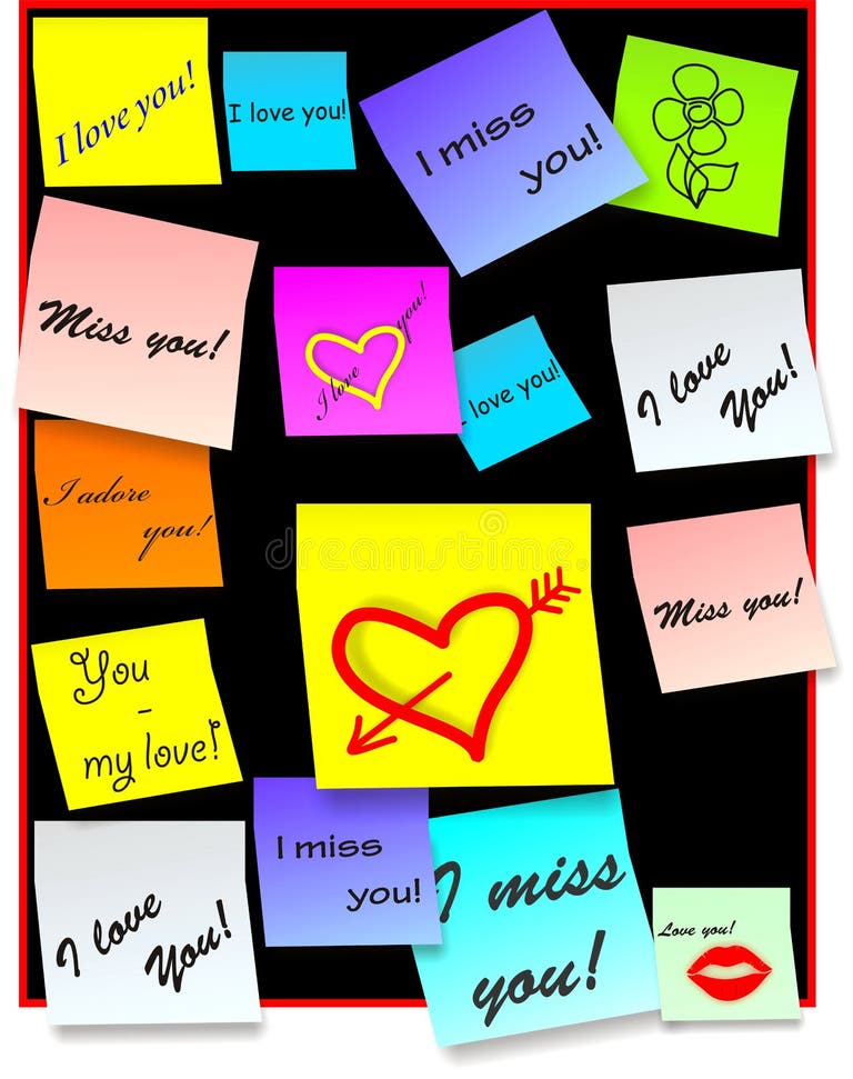 Stick Notes Love Stock Illustrations – 86 Stick Notes Love Stock ...