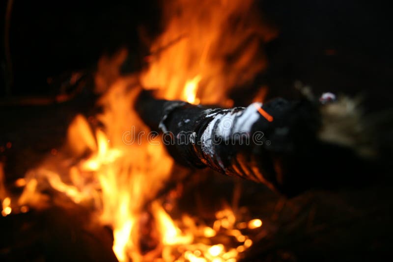 Stick poking out of a fire stock image. Image of orange - 74211353