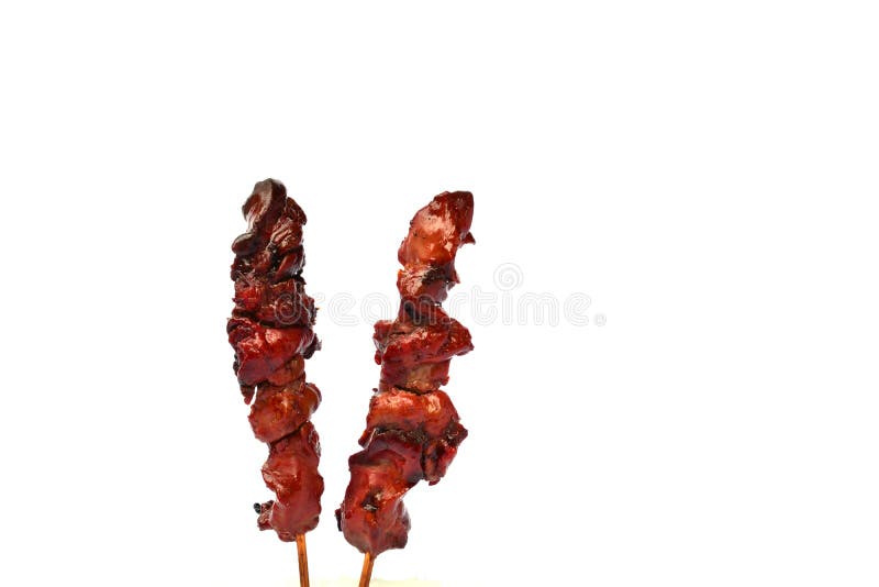 Stick Skewer Grilled Liver Isolated on White Background Stock Image ...